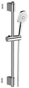 Mereo Sprchová souprava, třípolohová sprcha, posuvný držák, šedostříbrná hadice - CB930B