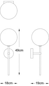 Zuma Line W0606-01A-2GAC - Nástěnná lampa MILAN 1xG4/2W/230V zlatá