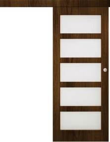 posuvné interiérové dveře na stěnu vasco doors BRAGA model 6 Průchozí rozměr: 70 x 197 cm, Orientace dveří: Levé dveře, Dekor: Bílá