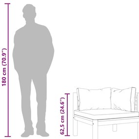 vidaXL Marketos Rohové pohovky 2 ks s tmavě šedými poduškami masivní akácie
