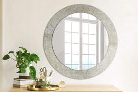 Kulaté zrcadlo s dekorem Šedý beton fi 60 cm