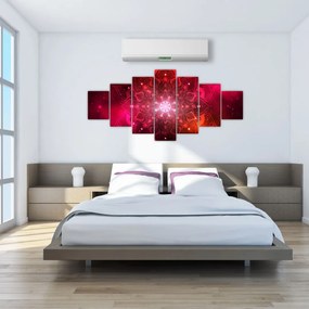 Obraz červené abstrakce (210x100 cm)