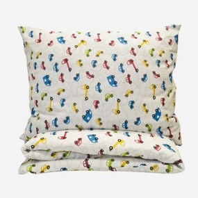 Mušelínové povlečení Autíčko TiaHome - Detský set 130x90cm + 65x45cm