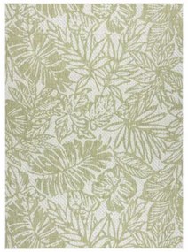 Koberec šňůrkový SIZAL SION Listí, tropický 22128 ploské tkaní bílý/zelený