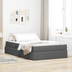 Postel s úložným prostorem a matrací Tmavě šedá 120 x 200 cm 3399653