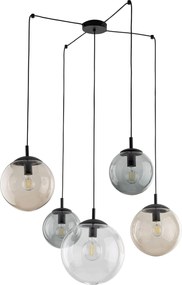TK Lighting Černý závěsný lustr Esme pro žárovku 5x E27 TK4796