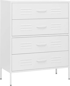 Komoda se zásuvkami bílá 80 x 35 x 101,5 cm ocel 336206