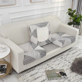 Elastický potah s různými vzory na velký sedadlový polštář a opěradlové polštáře pohovek či křesel Barva: O, Rozměry: sedadlový polštář