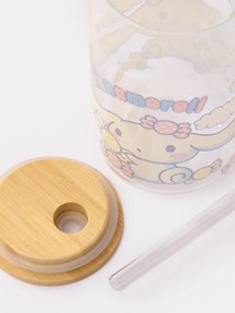 Sinsay - Skleněný hrnek s bambusovým víčkem a brčkem Cinnamoroll - vícebarevná