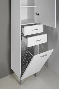 Aqualine, ZOJA/KERAMIA FRESH skříňka vysoká s košem 35x184x29cm, bílá, 51230