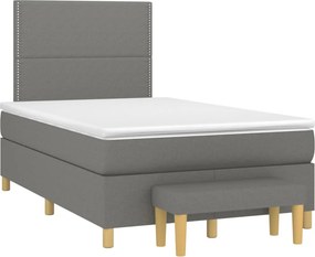 Box spring postel s matrací tmavě šedá 120x200 cm textil 3137062
