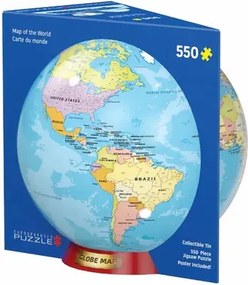 EUROGRAPHICS Puzzle Mapa světa v plechové krabičce / 550 dílků / 48 ×