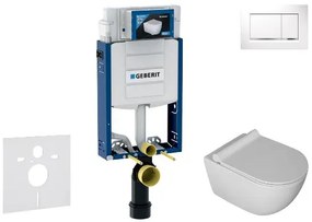 Geberit Kombifix - Set předstěnové instalace, klozetu Gaia a sedátka softclose, tlačítko Sigma30, bílá/chrom SANI15CA3105