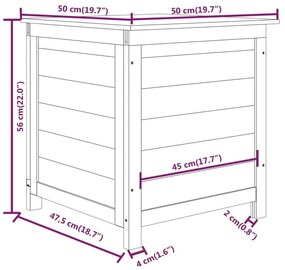 Petromila Zahradní box na podušky bílý 50 x 50 x 56 cm masivní jedle