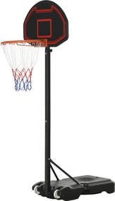 HOMCOM Basketbalový koš na kolečkách 73x49cm s tabulí, mobilní basketbalový koš se stojanem, výškově nastavitelný koš od 155 do 210 cm, basketbalový s