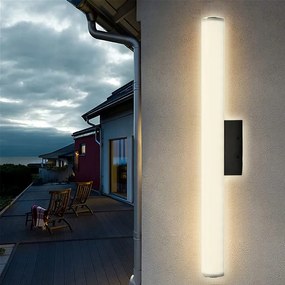 3000-3300K Dlouhá Nástěnná Lampa Villa Wall Light IP65 22W 50 cm Teplé světlo