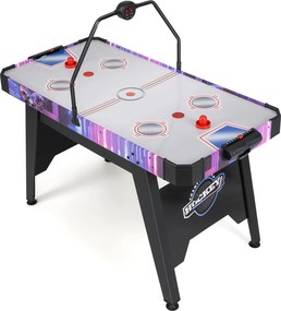 Costway 144 cm air hockey arkádový stolek air hockey s výkonným 12 V motorem