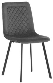 Jídelní židle DCL-973 GREY4 sametová látka šedá, kov černý lak mat