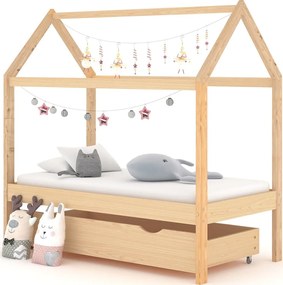 vidaXL Rám dětské postele se zásuvkou masivní borovice 70x140 cm [322139] Barva: Bílá