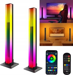 Sada Svítících Led Sloupků Rgb Multicolor Bar 2X Lampa Lišta S Dálkovým Ovládáním