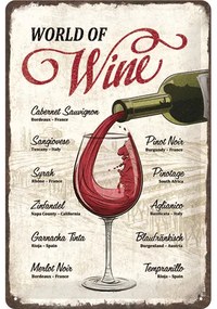 Postershop Plechová cedule: World of Wine - 30x20 cm