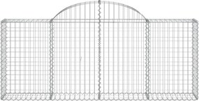 Klenuté gabionové koše 2 ks 200x30x80/100 cm pozinkované železo 3146089