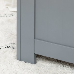 HOMCOM Úložný trunk pro ložnici – Úložná lavice se víkem, multifunkční úložný trunk s bezpečnostním pantem pro chodbu a obývací pokoj 81x40x46 cm Šedá