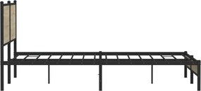 Kovový rám postele bez matrace dub sonoma 183 x 213 cm 3301392