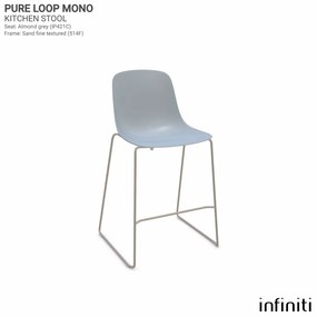 Kuchyňská židle Pure Loop Mono Barva kovové konstrukce: Sand 514F, Barva sedáku a opěradla z recyklovaného plastu: Almond grey IP421C