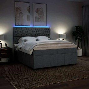 Box spring postel s matrací tmavě šedá 200x200 cm textil 3294083