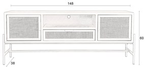 Černý TV stolek z jedlového dřeva 148x60x38 cm Yasu – Dutchbone