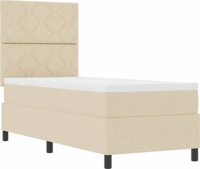 Postel s boxspringem s čelo Krémová 80 x 200 cm textil 3339425