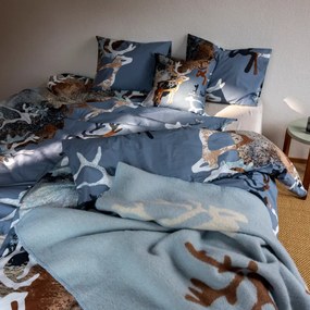 Lněný povlak na polštář Saaga 45x45, modrý