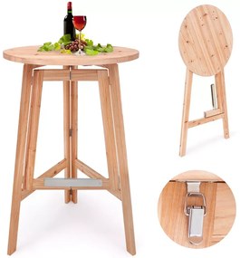 Koktejlový stolek, masivní dřevo Ø 78cm, sklopné