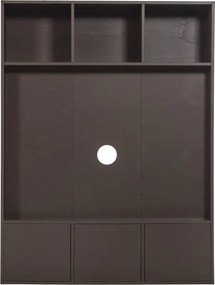 Tmavě hnědá TV sestava z borovicového dřeva 160x215x40 cm Meggy – WOOOD