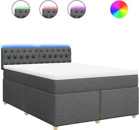 Box spring postel s matrací tmavě šedý 140 x 190 cm textil 3288983