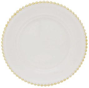 Skleněný talíř se zlatým okrajem 112396