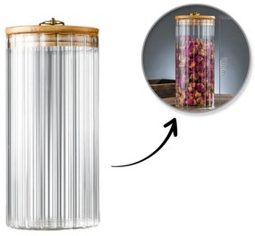Flamenco Mystique Cukřenka rýhovaná s bambusovým víkem velikost L 1150 ml 1 ks SZK169