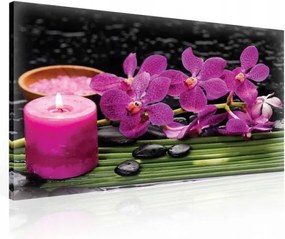 Obraz 100x75 Relaxace klid harmonie Zen spa orchidej svíčka kameny