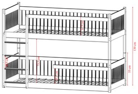 Dětská patrová postel 90x200 GLADYS - bílá