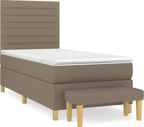Box spring postel s matrací taupe 90x190 cm textil 3137201
