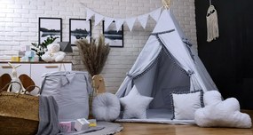 Dětský stan TEEPEE (TÝPÍ) SUPERIOR s doplňky - ŠEDÝ