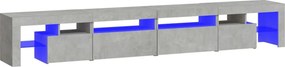 TV skříňka s LED osvětlením betonově šedá 260x36,5x40 cm 3152821