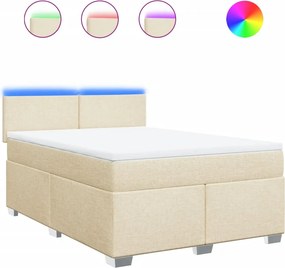 Box spring postel s matrací krémová 140x190 cm textil 3288181