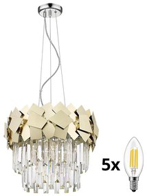 Brilagi - LED Křišťálový lustr na lanku MIRAGE 5xE14/40W/230V