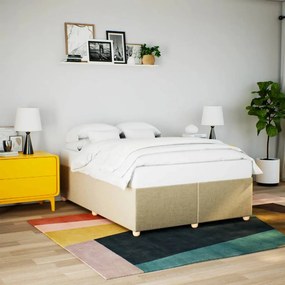 Rám postele bez matrace krémový 140 x 200 cm textil 3284741