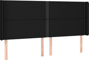 Box spring postel s matrací a LED černá 180x200 cm textil 3138815