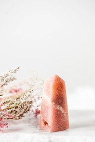 YogaDay Unikátní obelisk z růžového ametystu číslo: 17 - 178g - 9cm