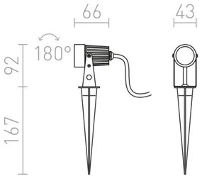 RED - Design Rendl - R10530 - LED Venkovní svítidlo GUN LED/3W/230V IP65