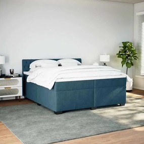 Box spring postel s matrací modrá 200 x 200 cm samet 3286412